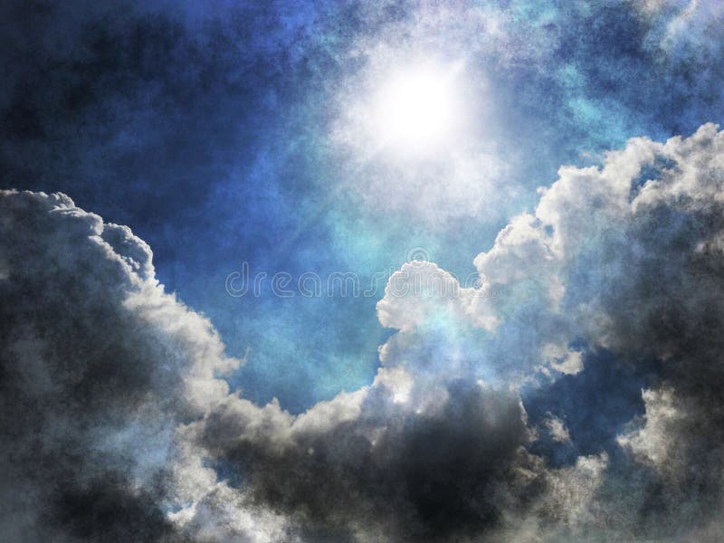 View of Beautiful Blue Sky with White Clouds,shiny Blue Sky Texture and ...