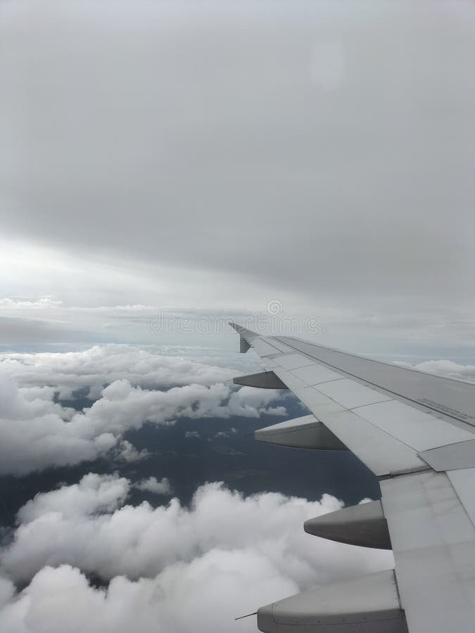 View of Beautiful Cloud Formation Seen from Moving Airplane Stock Photo ...