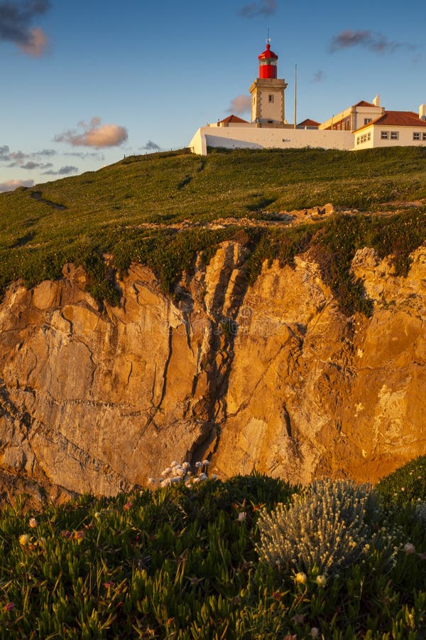 Lighthouse in Cabo Raso, Portugal Stock Photo - Image of ocean ...