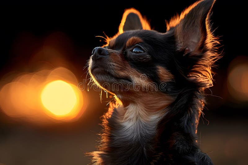 View of a Beautiful Cute Dog in the Sun Rays. Generative AI Stock Photo ...
