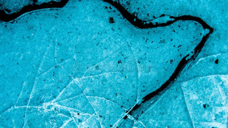 View of Beautiful Drawings on Ice from Cracks. a Tiny World in the ...