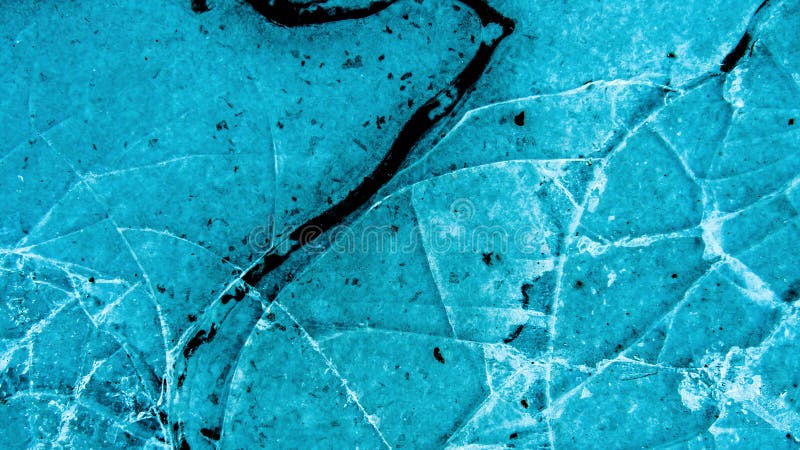 View of Beautiful Drawings on Ice from Cracks. a Tiny World in the ...