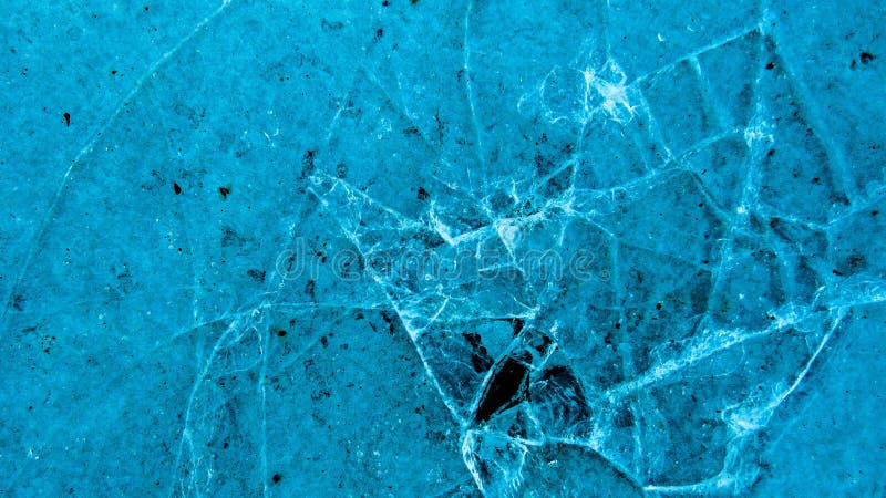 View of Beautiful Drawings on Ice from Cracks. a Tiny World in the ...