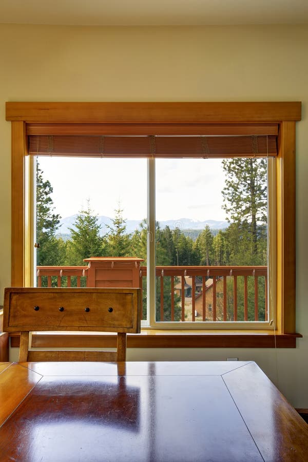 View of Beautiful Landscape from the Dining Room Window. Stock Photo ...