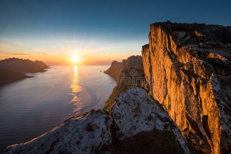 View from Beautiful Segla Mountain, Senja Stock Photo - Image of beauty ...