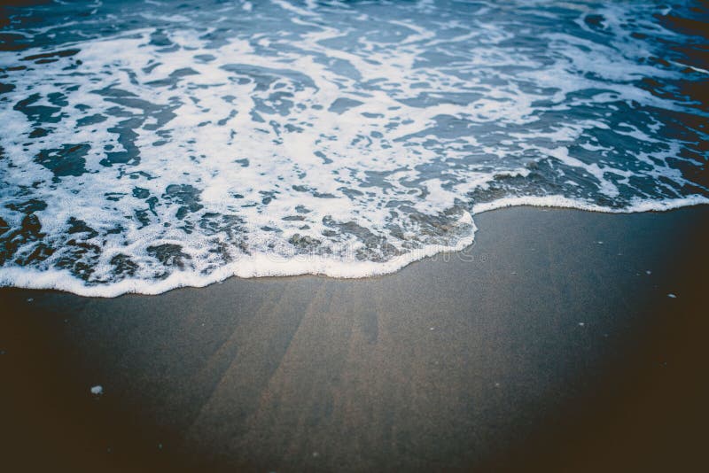 View of Beautiful Small Foamy Waves during Sunrise Stock Image - Image ...