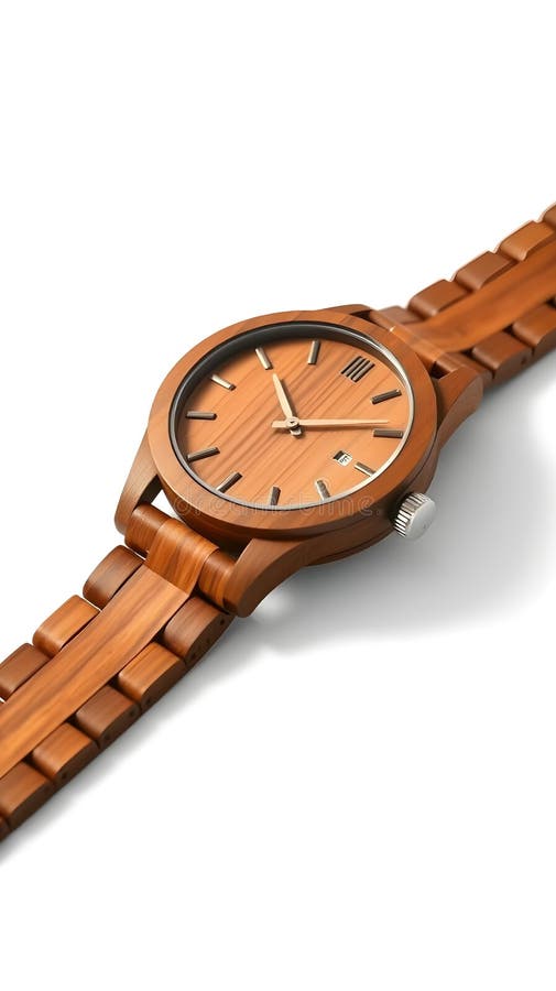 A Beautifully Crafted Wooden Watch Stock Illustration - Illustration of ...