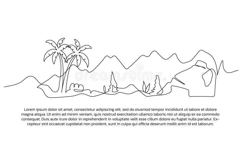 View of the Beauty of the Coastal Beach One Continuous Line Design ...