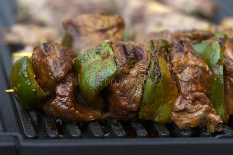 View of Beef Being Cooked on a Griddle Stock Image - Image of grill ...