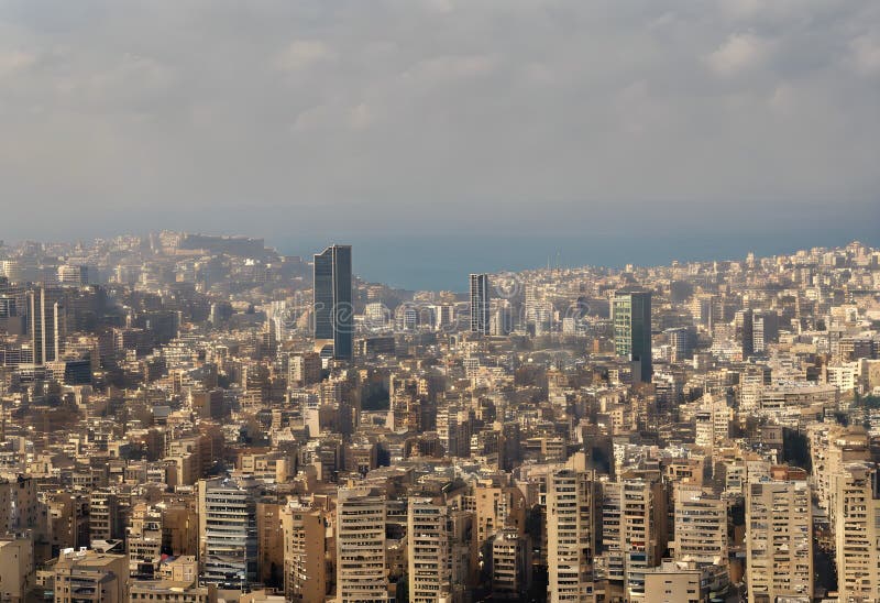 A View of Beirut in Lebanon Stock Illustration - Illustration of town ...