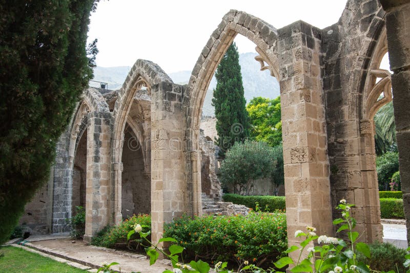 View of Bellapais Abbey stock photo. Image of history - 27761906