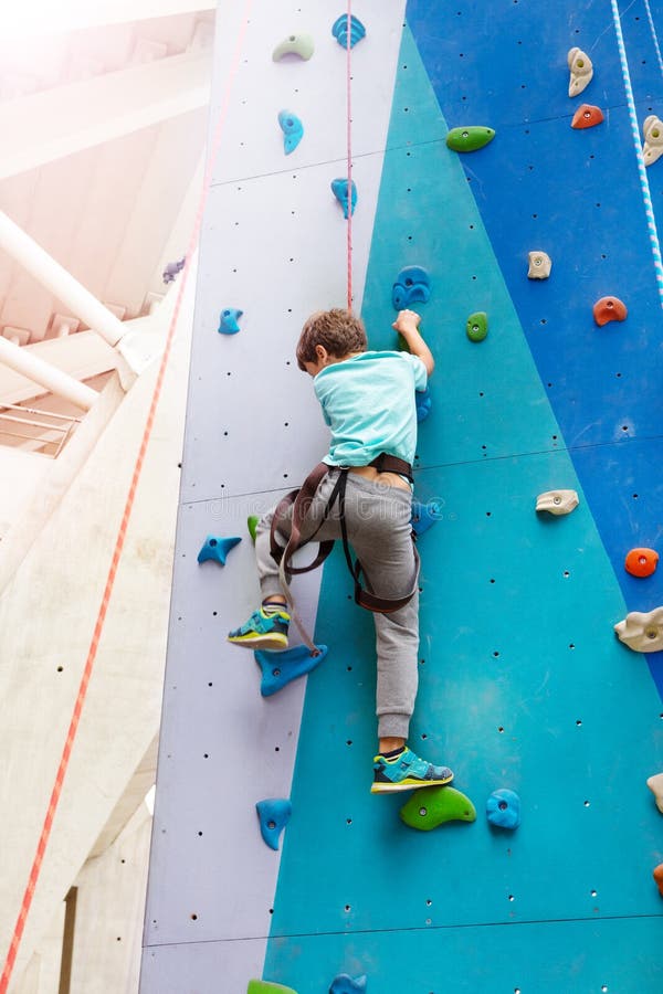 View from Below of the Boy Rock Climb Wall Stock Image - Image of ...