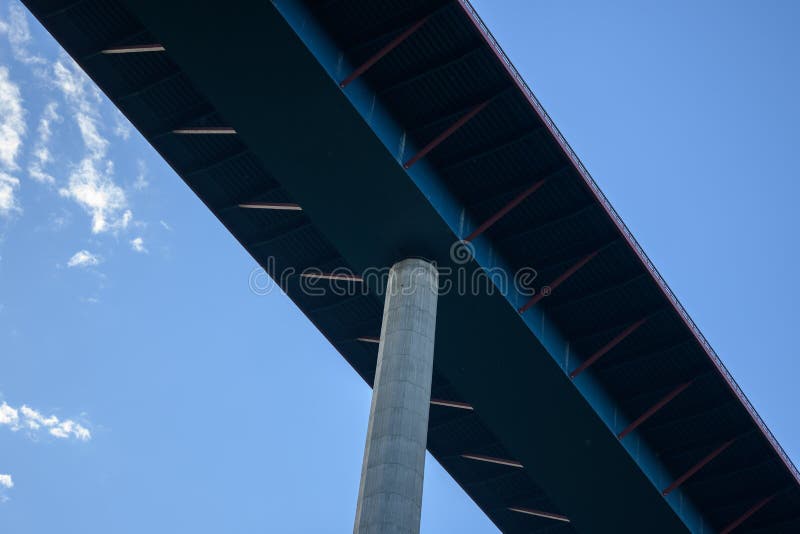 View from Below of a Bridge Stock Image - Image of bridge, traffic ...