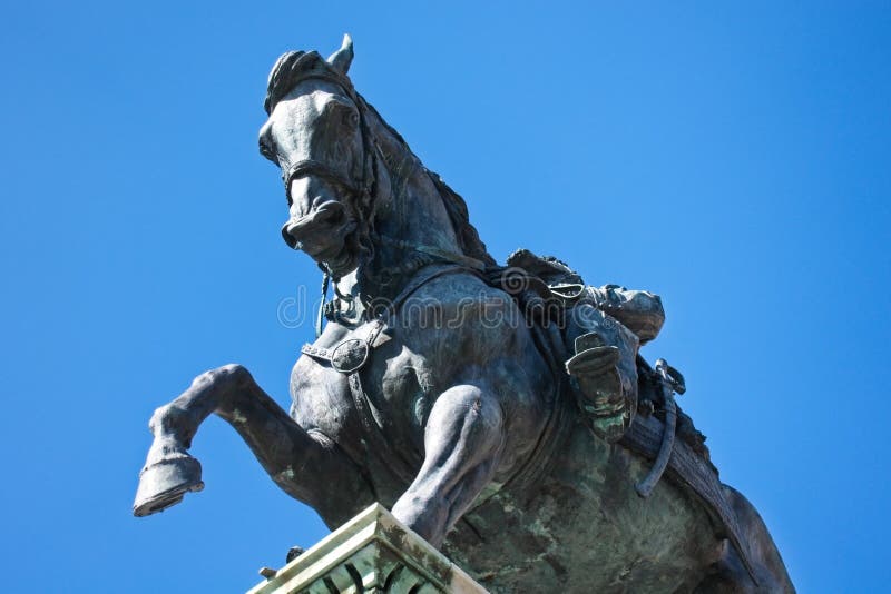 View from Below of a Bronze Statue of a Horse. Stock Image - Image of ...