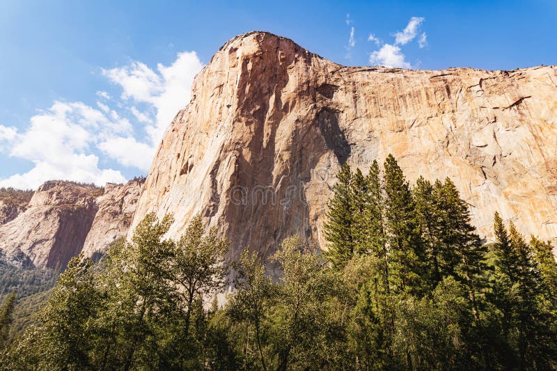 View from Below of El Capitan in Yosemite National Park Stock Photo ...
