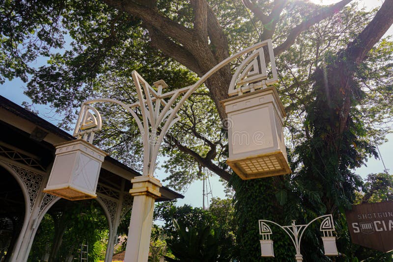 View from Below of Garden Decorative Lights Stock Photo - Image of ...