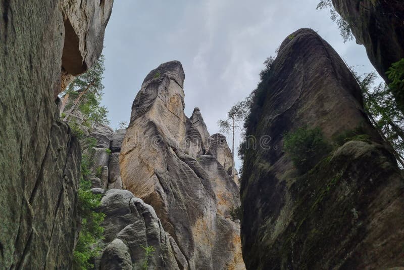 View from Below of the Large Cliffs in the Mountains. the Background of ...