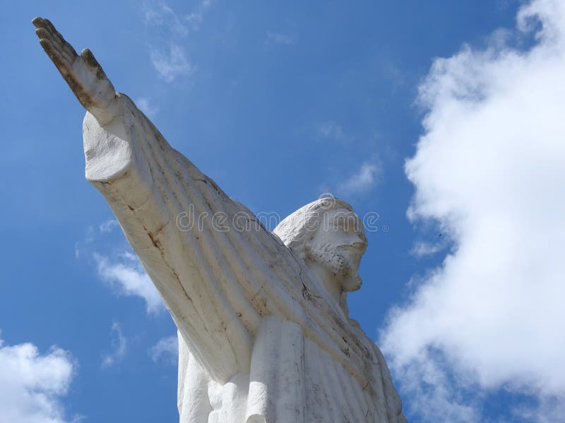 View from Below of a Large Statue of Christ the Redeemer. Editorial ...