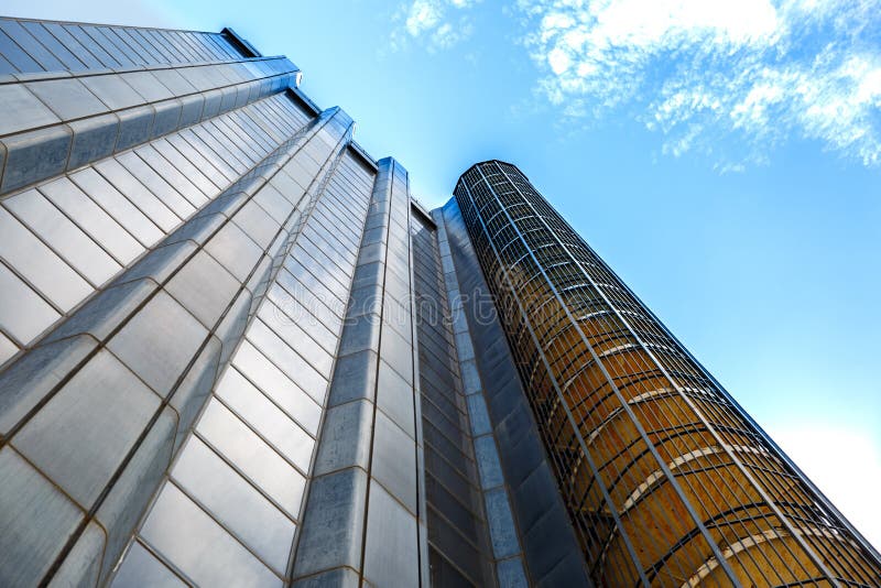 View from Below of a Modern Business Building Stock Image - Image of ...