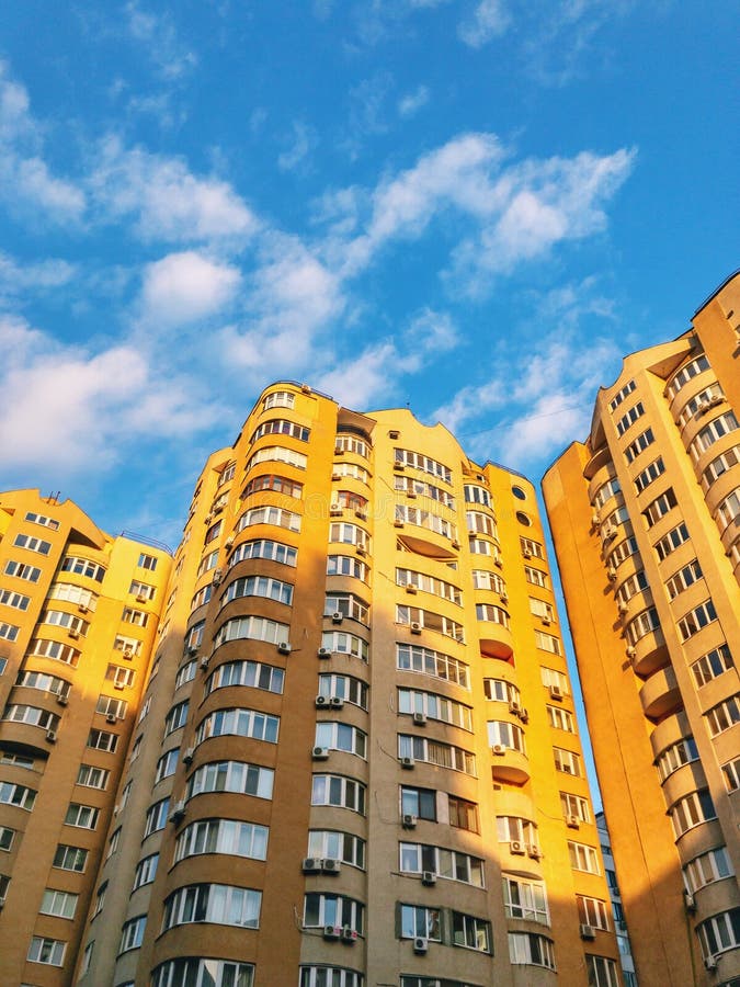 A View from Below on a Multi-storey Residential Building Stock Photo ...