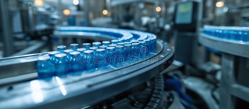 View from Below Pharmaceutical Machine Working Pharmaceutical Glass ...