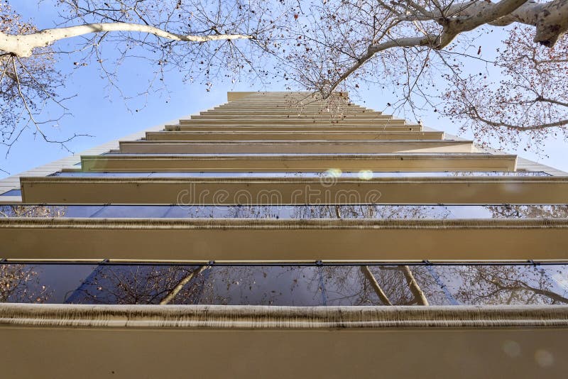 View from Below of Residential Building Where Its Horizontal Lines ...