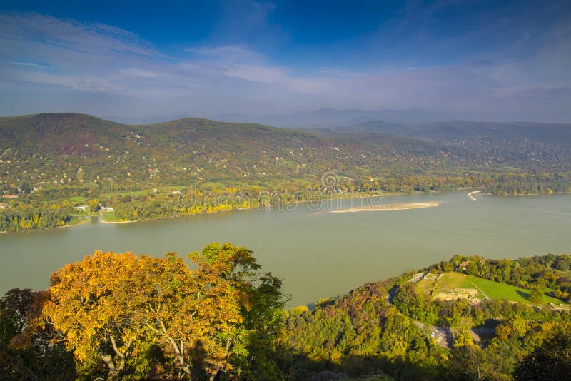 View of Bend of Danube in Hungary Stock Image - Image of hungary ...