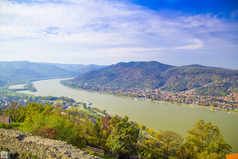 View of Bend of Danube in Hungary Stock Image - Image of europe, travel ...