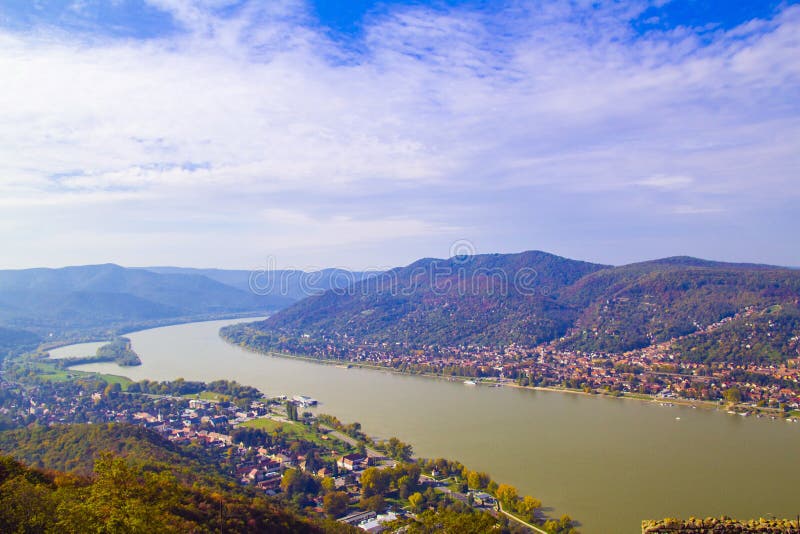 View of Bend of Danube in Hungary Stock Image - Image of duna, travel ...