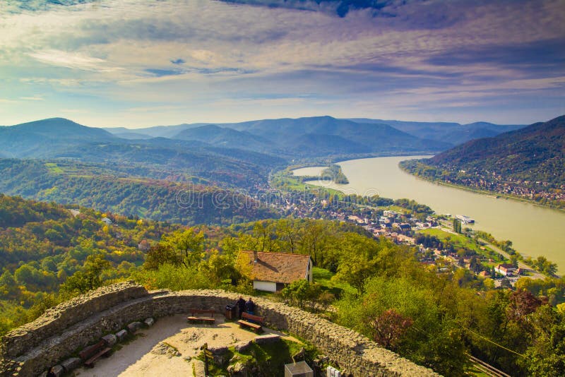 View of Bend of Danube in Hungary Stock Photo - Image of bend, duna ...