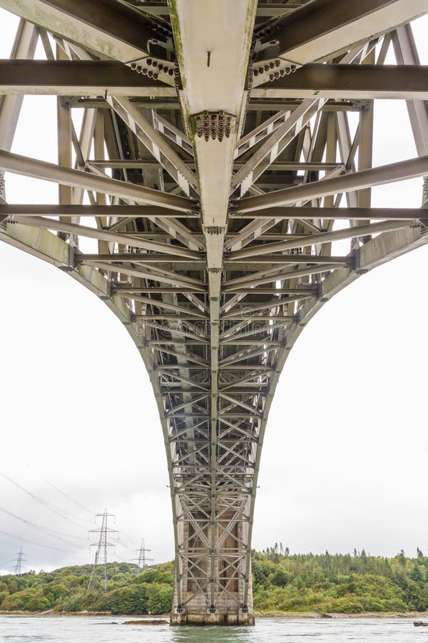 View Beneath the Britannia Bridge from Below. Stock Image - Image of ...