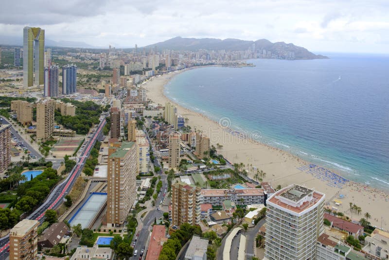 View of Benidorm. stock photo. Image of architecture - 97369662