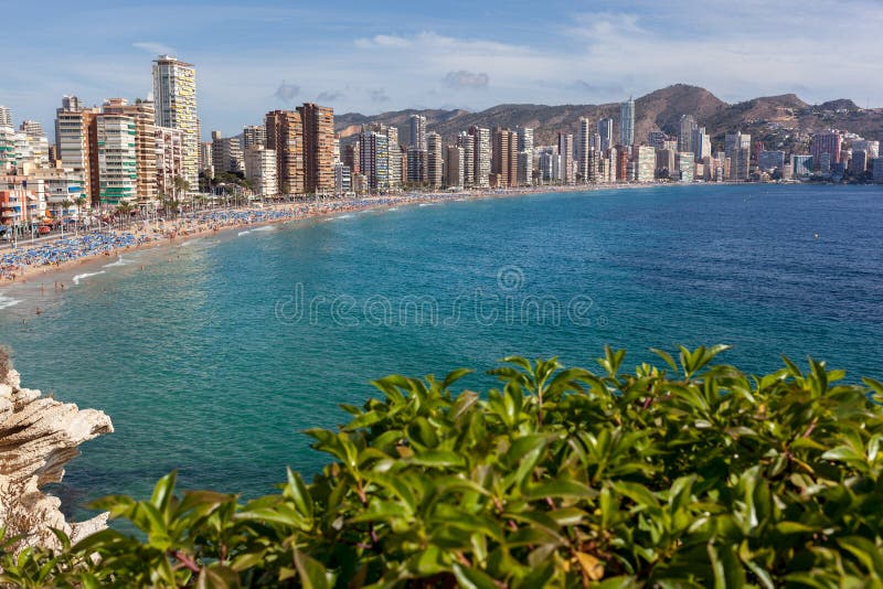 View of Benidorm, Costa Blanca, Spain Stock Image - Image of city ...