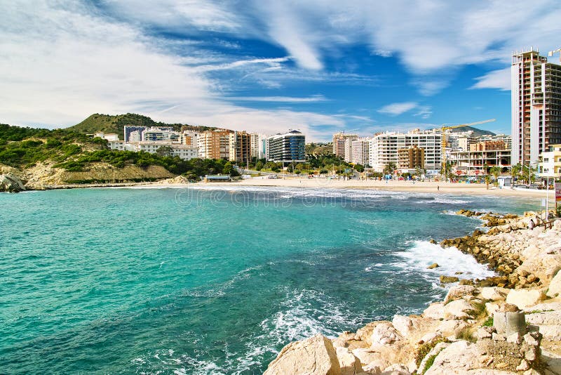 View of Benidorm s coast stock image. Image of valencia - 12371745