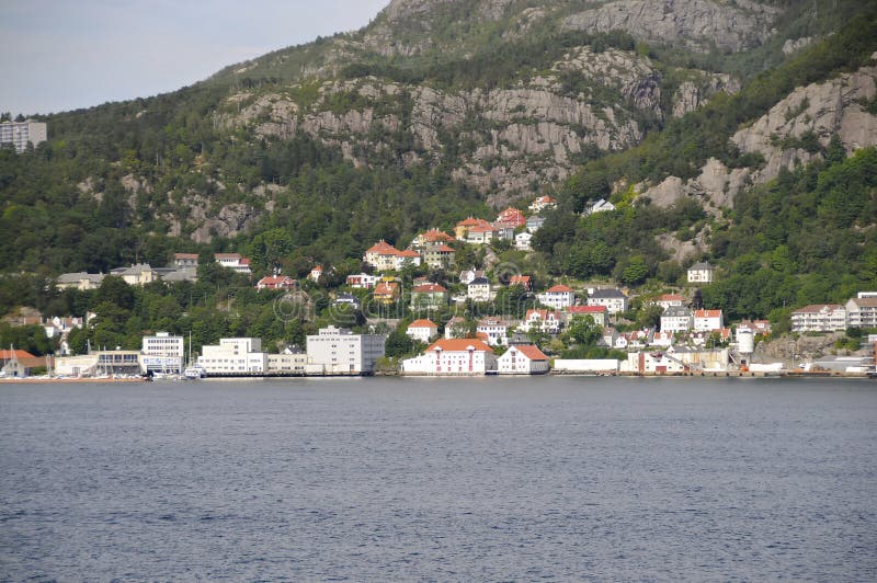 View on Bergen stock image. Image of north, tile, bryggen - 25612583