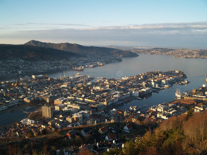 View of bergen stock photo. Image of mountain, ulriken - 62186350