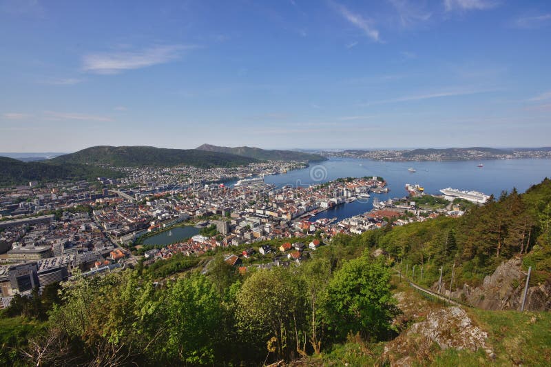 The View of Bergen from Mount Floyen, Norway S Second Largest City ...