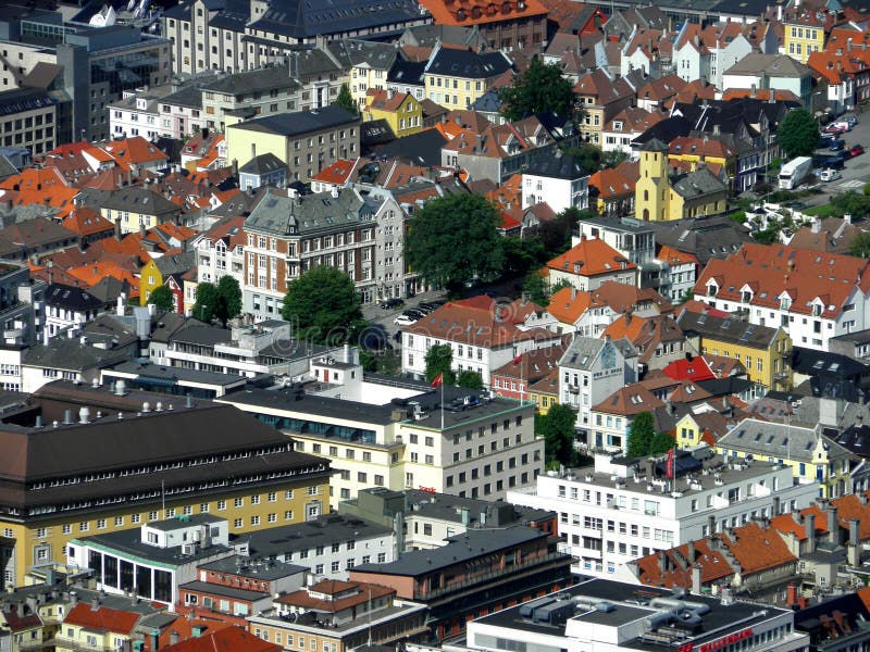 View of Bergen from the Top Stock Photo - Image of view, building: 43690124