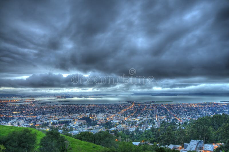 The Panorama from Berkeley Hills on Golden Gate Bridge Stock Photo ...