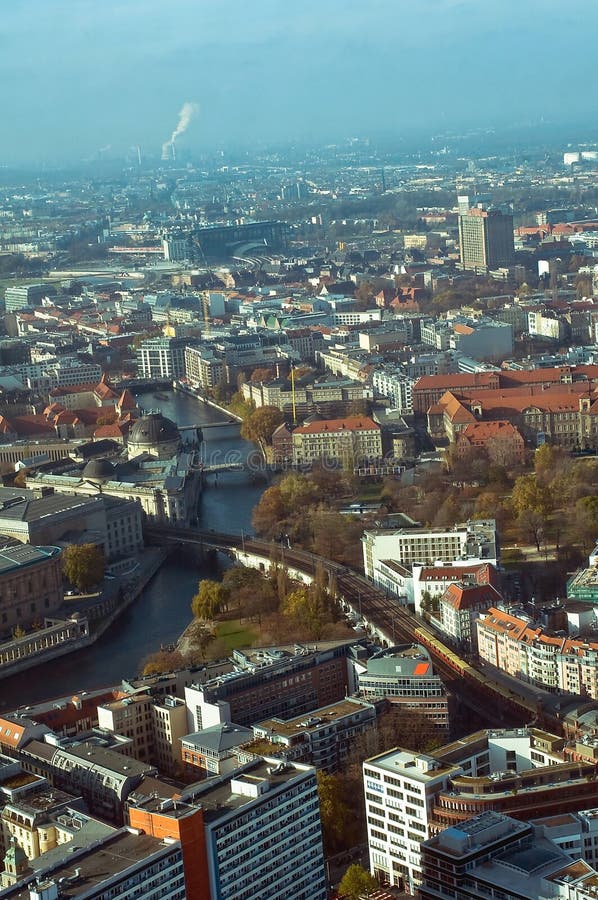 Birds eye view of Berlin stock photo. Image of canal - 15386036