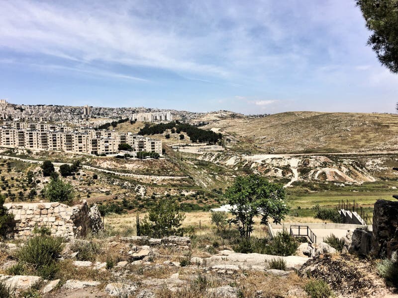 View of Bethlehem in the Palestinian Authority from the Hill of David ...