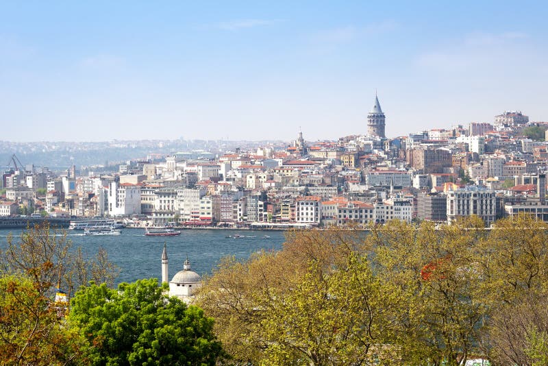 View on the Beyoglu District Stock Photo - Image of marmara, galata ...