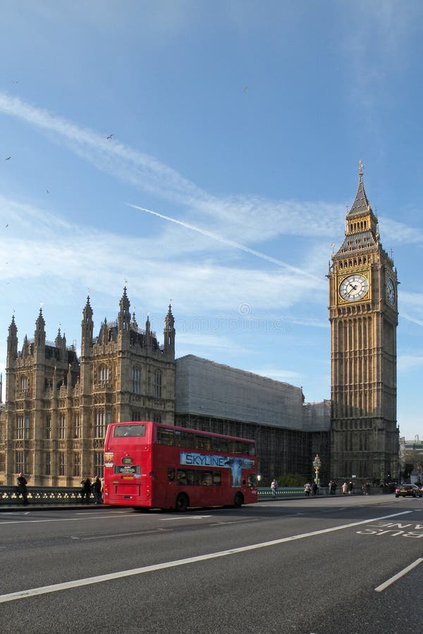 View on Big Ben with a Double Decker Bus Editorial Photo - Image of ...