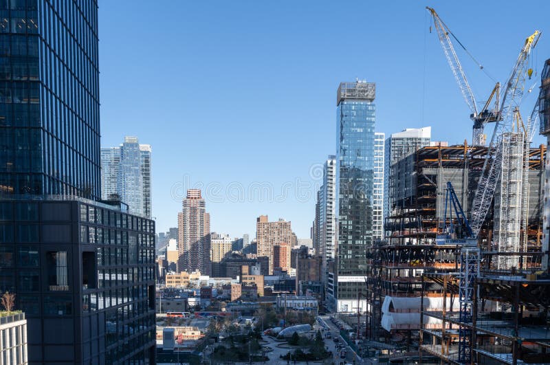 View of the Big Construction Development at the Hudson Yards in ...