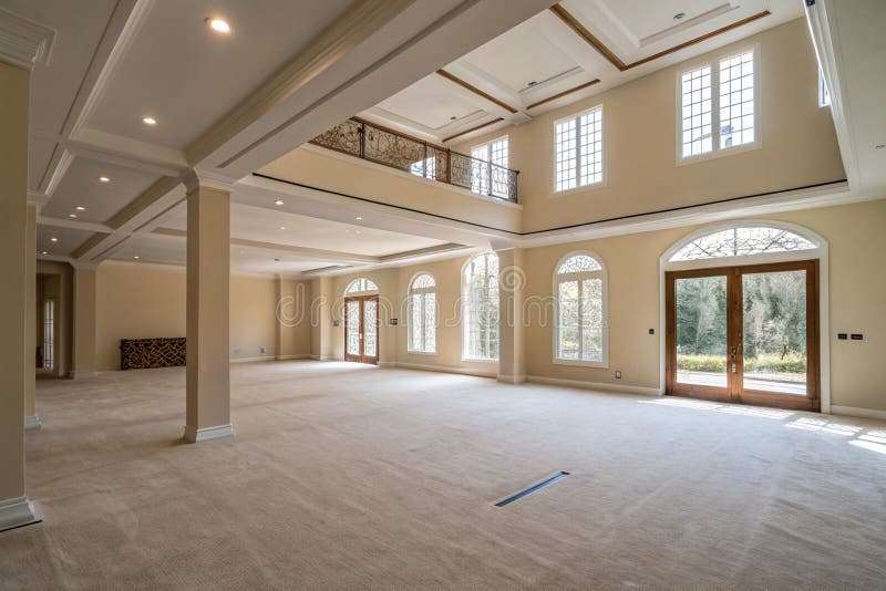 Big Empty Room with Modern Interior Stock Illustration - Illustration ...