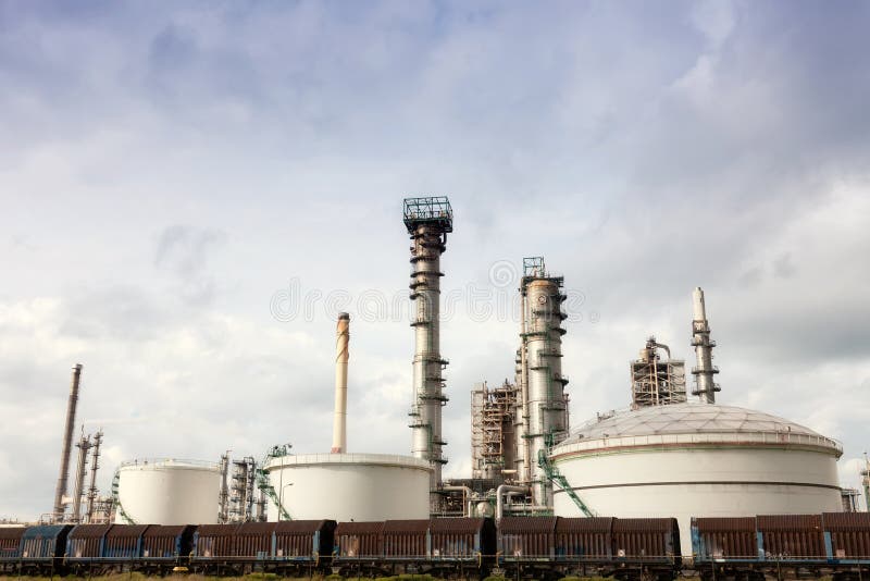 View of big oil refinery stock photo. Image of energy - 29158168