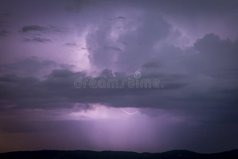 Thick Thundercloud in Purple Sky Stock Photo - Image of climate, dark ...