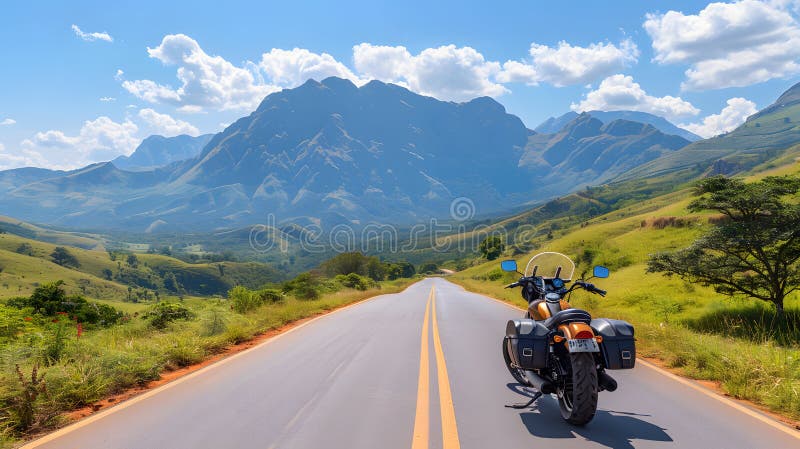View of Bike on Highway Road Stock Image - Image of wallpaper, travel ...