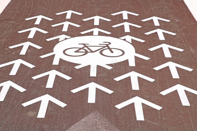 View of the Bike Path in the City Stock Image - Image of pavement ...