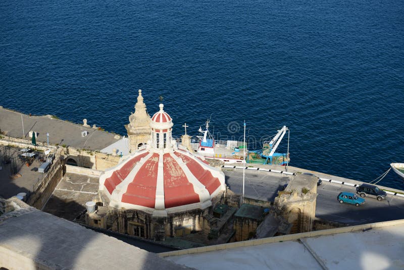 The View of Birgu (Vittoriosa) Peninsula Over the Dockyard Creek Stock ...